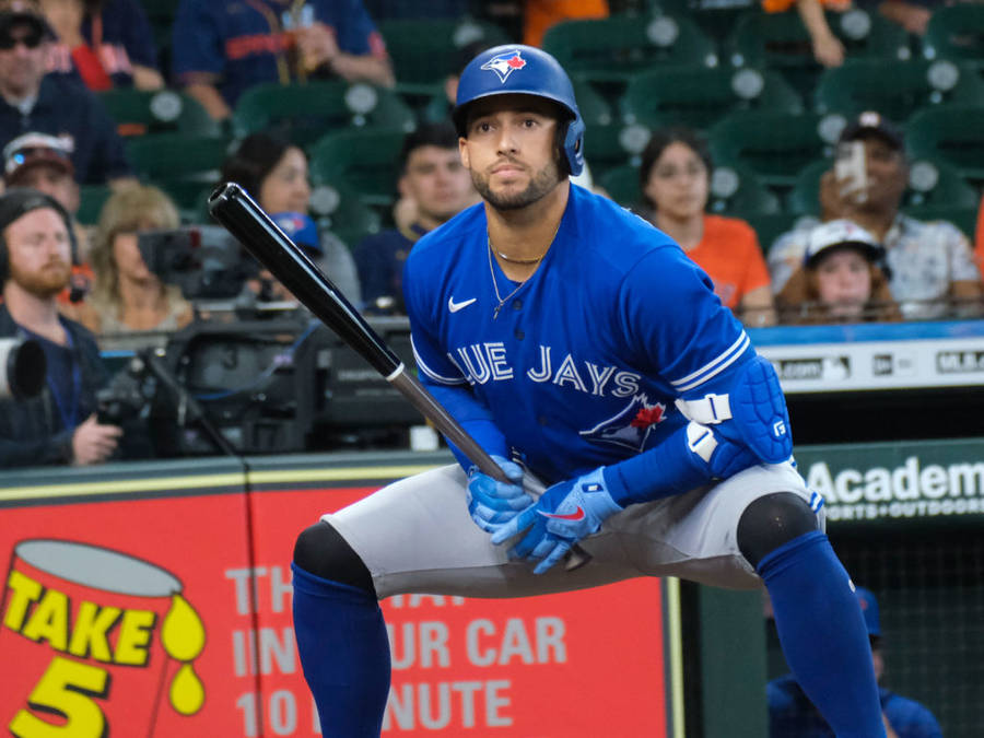 George Springer Toronto Blue Jays Squat Pose Wallpaper - HDNiceWallpapers.com