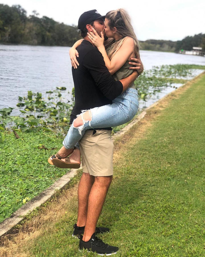 Zach Eflin Kissing Wife By Lake Wallpaper - HDNiceWallpapers.com